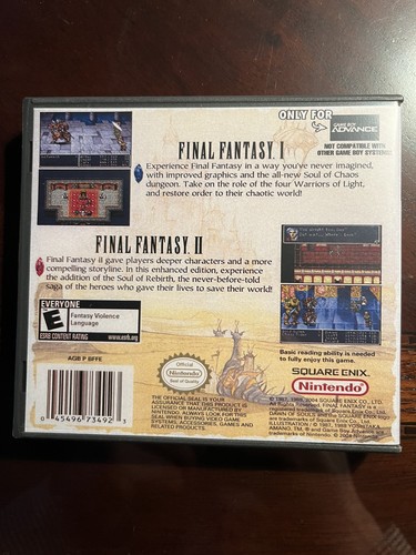 Final Fantasy I & II Dawn Of Souls (Nintendo GBA) CUSTOM CASE ONLY EXCL ...