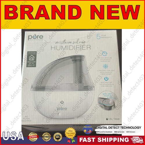 Pure Enrichment MistAire Silver Cool Mist Humidifier - 25 Hrs, Whisper ...