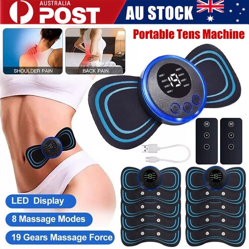 Tens Machine Massagers EMS Full Body Relax Pads Rechargable Portable ...