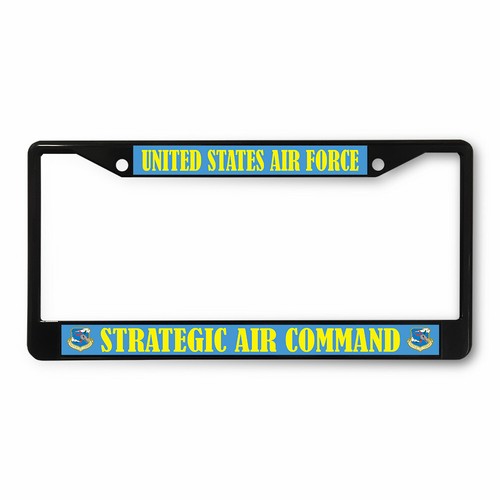 Metal License Plate Frame Vinyl Insert Air Force Strategic Command Logo ...