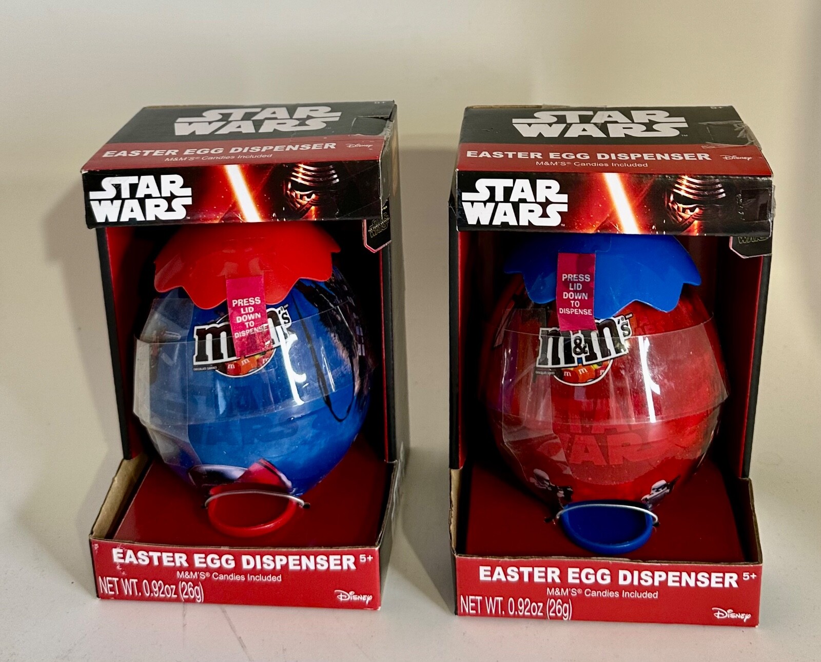 LOT of 2 Disney STAR WARS M&M's Easter Egg Dispenser BLUE/RED | eBay