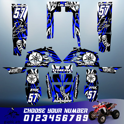 Yamaha Banshee 350 ATV Premium Designer Blue Black Custom Graphics Kit ...