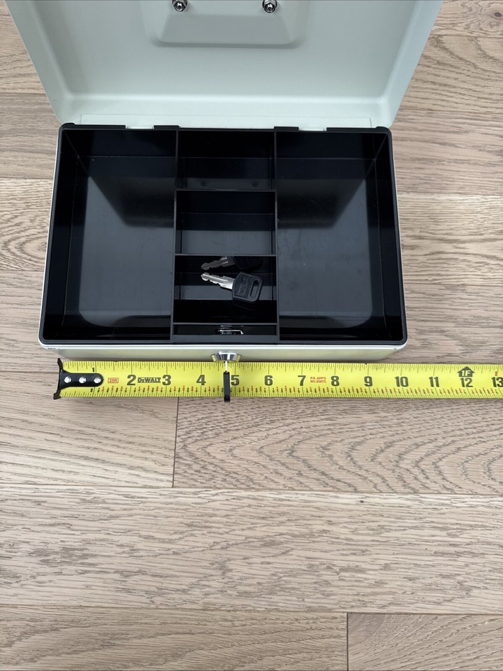 Cash Box with Lock Key and Money Tray Large Money Box for Cash Metal ...