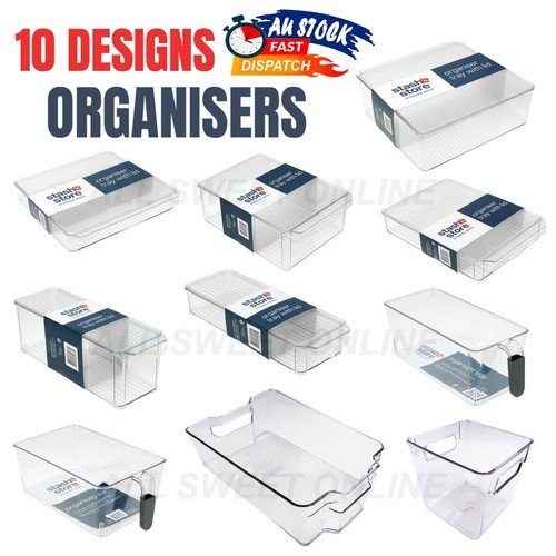 2pk Transparent Plastic Storage Box Container Case Storage Box ...