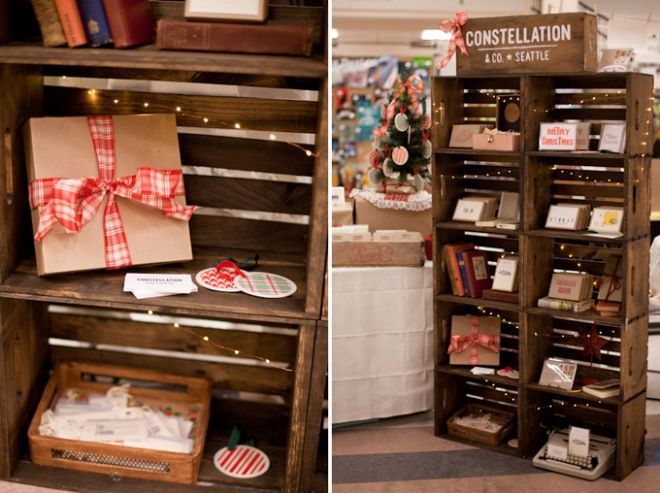 EUROPEAN VINTAGE WOODEN APPLE BOX / CRATE - SHELVES STORAGE BOOKCASE ...