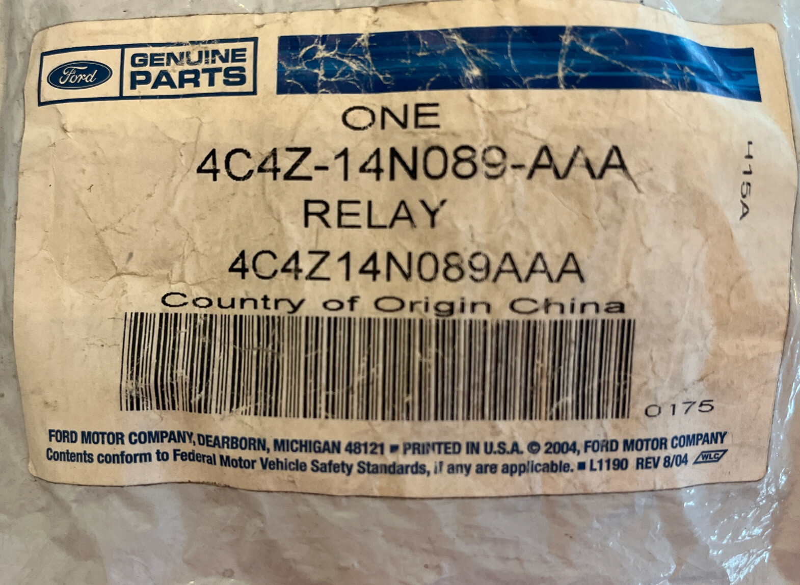FORD Relay 4C4Z-14N089-AAA | eBay