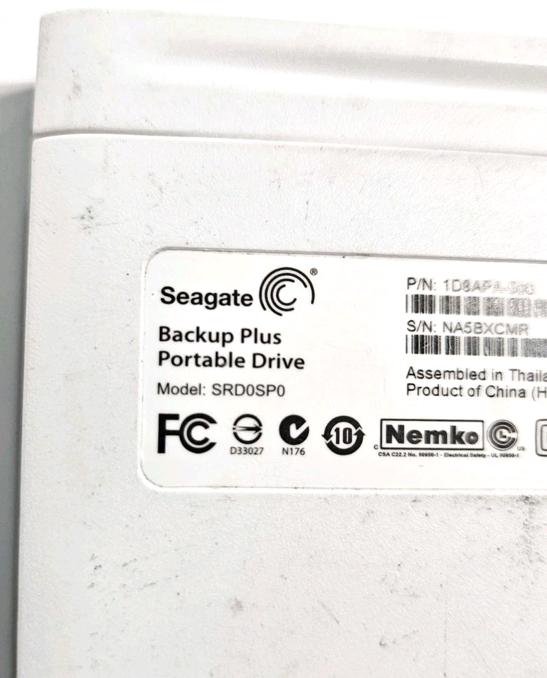 Seagate Backup Plus Portable Drive Model SRD0SP0 1 TB Blue | eBay