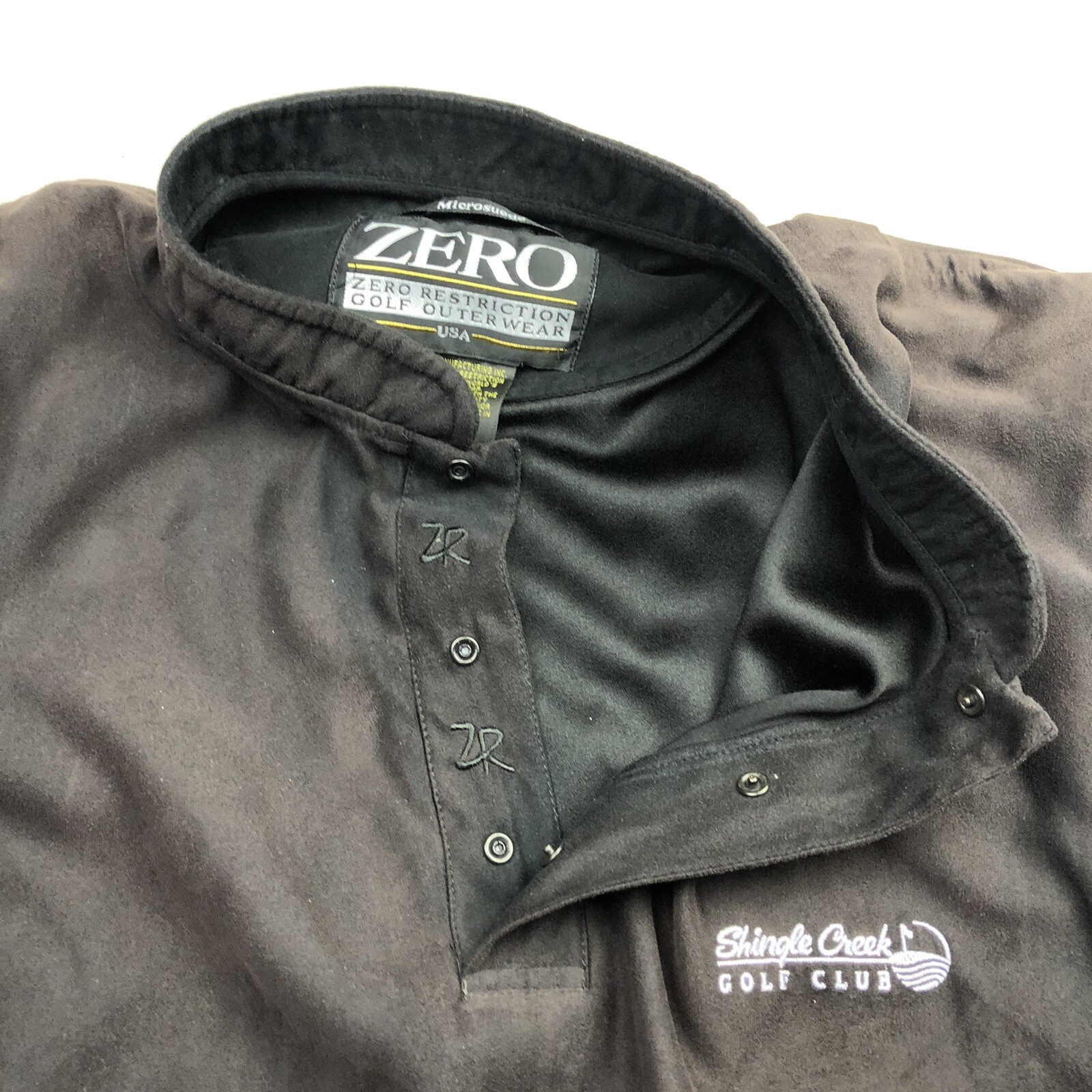 Zero Restriction Golf Vest Mens Large Faded Black 1/4 Snap Microsueded ...