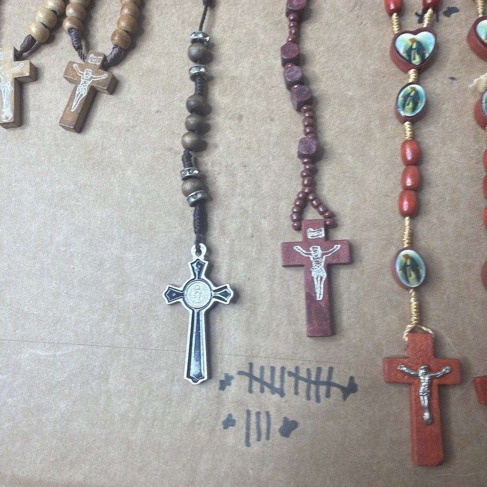 Vintage Rosary Lot of 18 Religious Items Catholic Rosary Beads Prayer ...