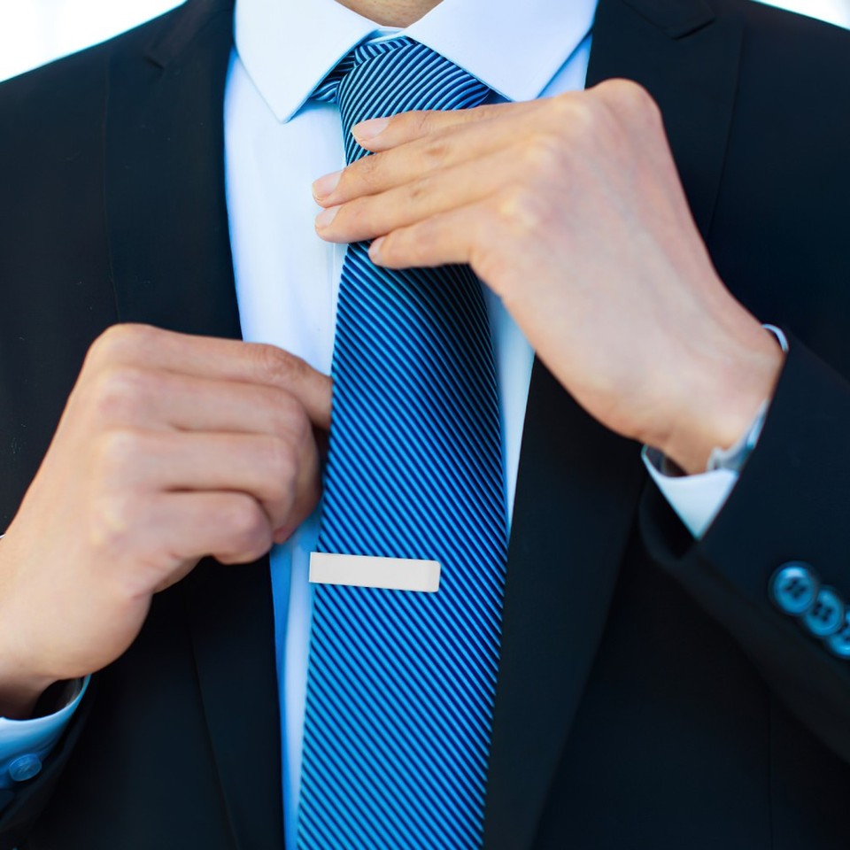 2 Pcs Stainless Steel Tie Clip Metal Tie Clamp Necktie Bar Clips for ...