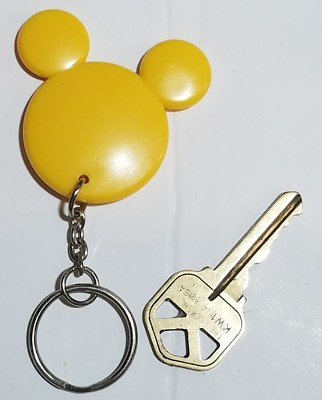 Disney Mickey Mouse YELLOW Mickey Head Ears Mickey Silhouette Key chain ...