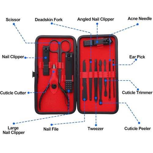 12Pack Pedicure / Manicure Set Nail Clippers Cleaner Cuticle Grooming ...