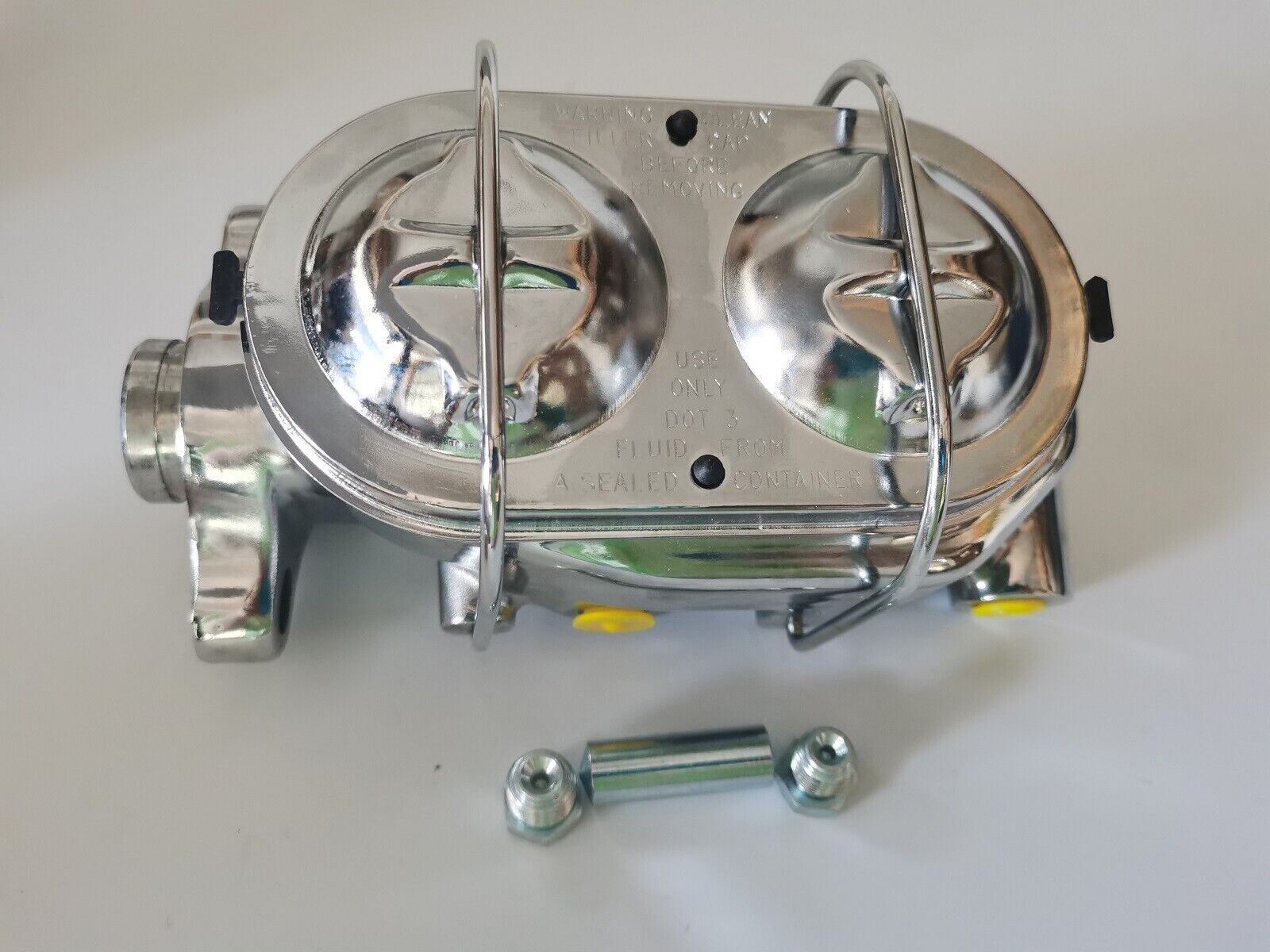 1967-72 Chevy Truck 8" Chrome Power Brake Booster Bail Top Master Disc ...