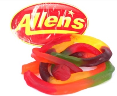 1kg ALLENS KILLER PYTHONS LARGE LONG RAINBOW FRUIT JELLY SNAKE LOLLIES ...