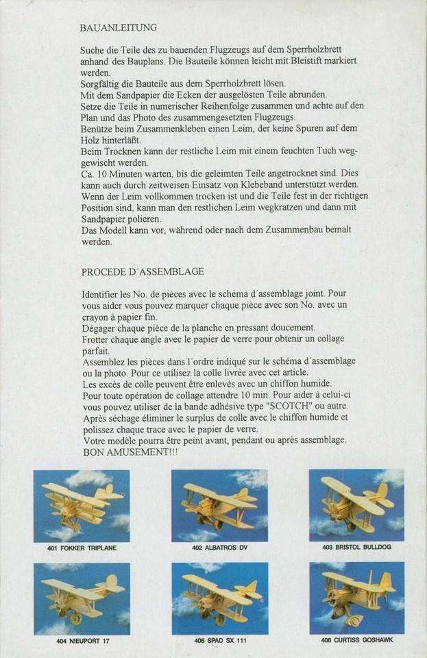 Legends of the Air Miniature Balsa Wood Puzzle Aircraft Models Assorted ...