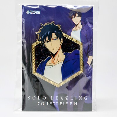 Solo Leveling Sung Jinwoo Gold Enamel Pin Official Collectible Figure ...