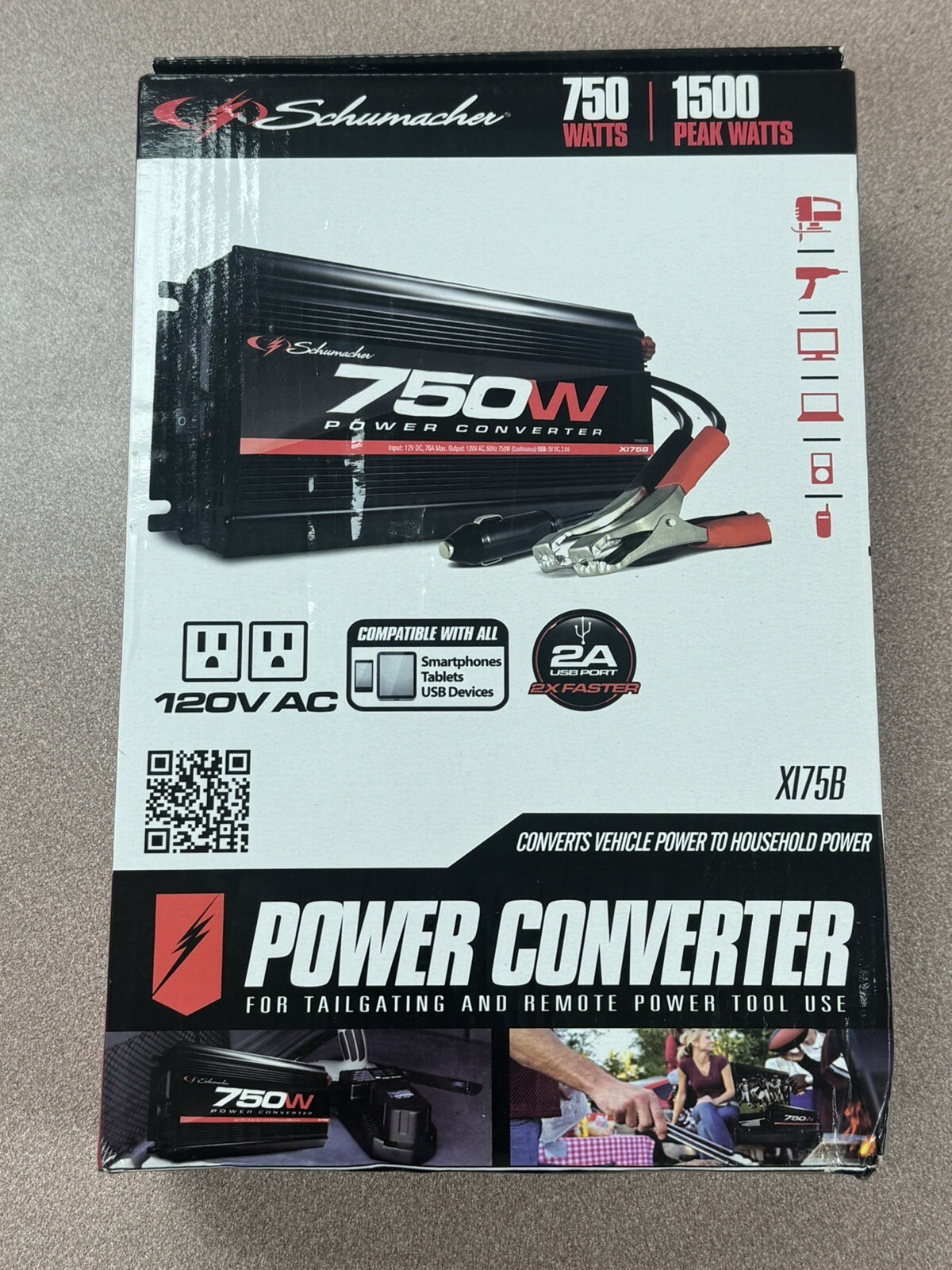 Schumacher Electric CANADA 750 Watt/1500 Peak Watt Power Converter ...