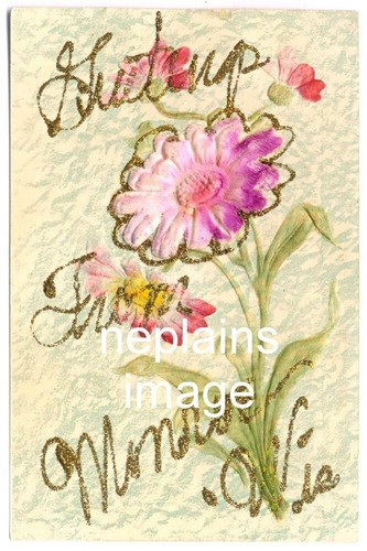 Monroe, Wisconsin - Greetings, Applied Silk Flowers, Glitter | eBay