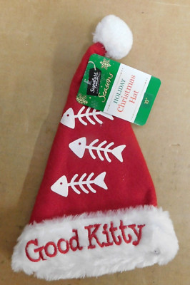 Signature Select Holiday Christmas Ajustable Hat For Cats-Good Kitty | eBay