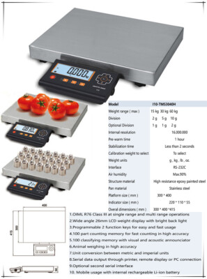 Bench Scale shipping/counting 120lb/60kgX0.005lb/0.002kg or 2gram scale ...