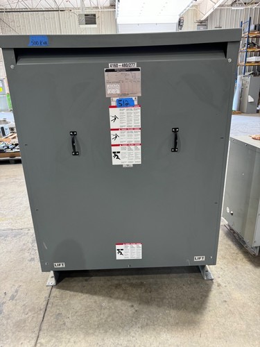 SQUARE D 500KVA Transformer 3 Phase 4160V-480V/277V Delta Wye 460v 440v ...