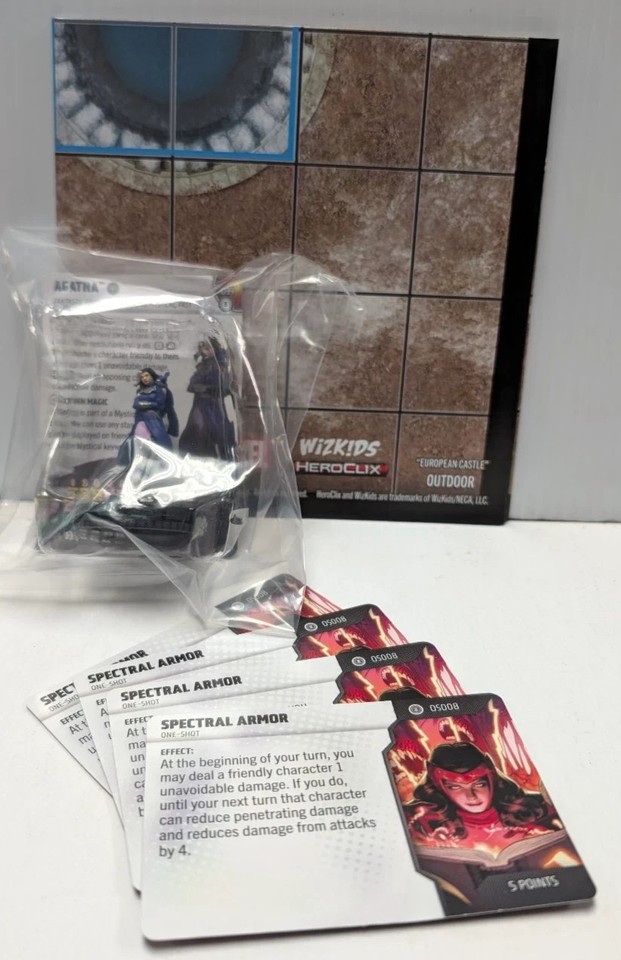 HEROCLIX STRANGE TALES OP KIT AGATHA 099 + 2 SIDED MAP + SPECTRAL ARMOR ...