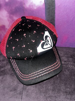 Surf Skate Roxy HAT Baseball Womens Girls TRUCKER pink Palm tree black ...