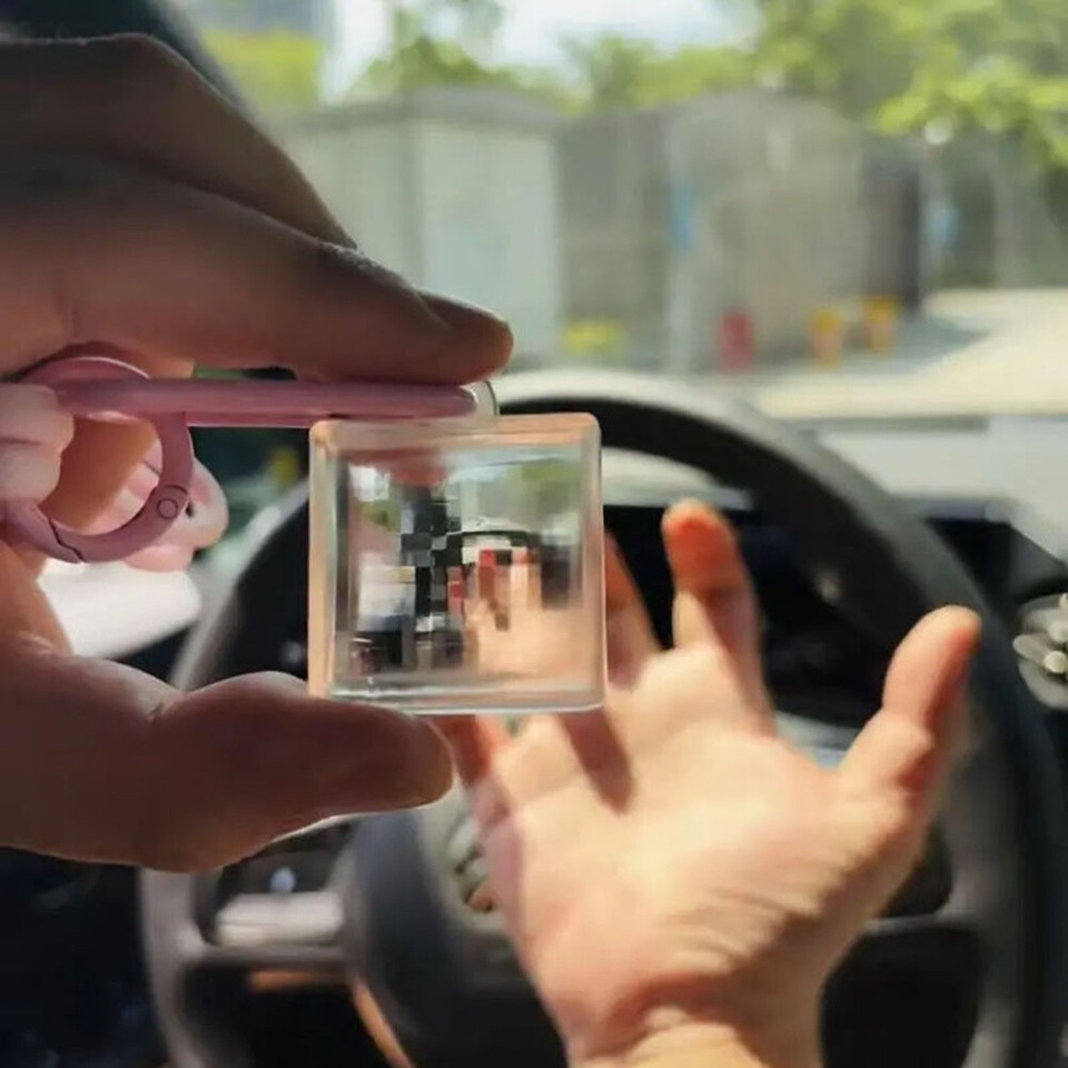 Pixel Stone Blank Pixel Filter Keychain Transparent Mosaic Lens Gift ...