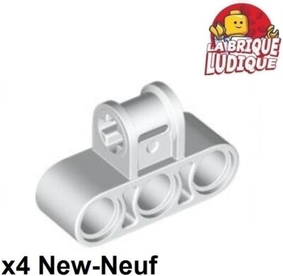 Lego technic 4x pin axle connector perpendicular triple blanc/white ...