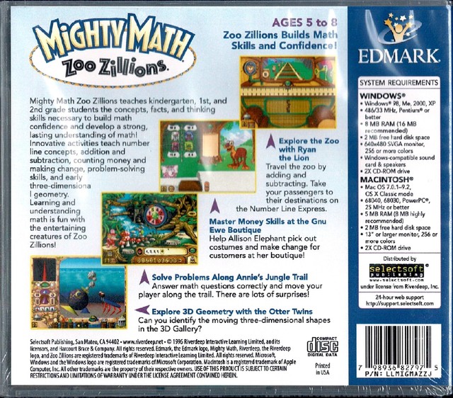 Mighty Math: Zoo Zillions v3.1 (Windows/Mac, 1996) for sale online | eBay
