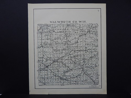 Wisconsin, Walworth County Plat Map 1936 Walworth County L21#06 | eBay