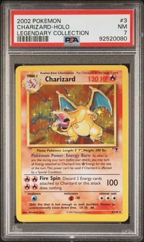 2002 Pokemon Charizard Legendary Collection Holo Rare #3 PSA 7 NEAR ...