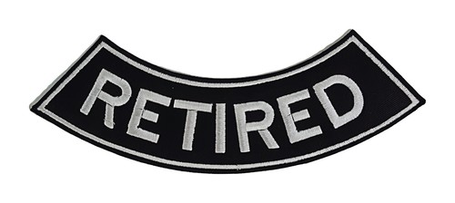 Retired White Iron on Bottom Rocker Large Patch for Jacket Vest | eBay