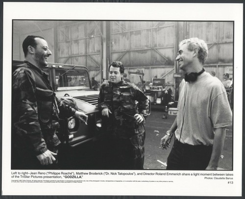 @Col Godzilla ’98 ON SET CANDID JEAN RENO MAT BRODERICK DIRECTOR ROLAND ...