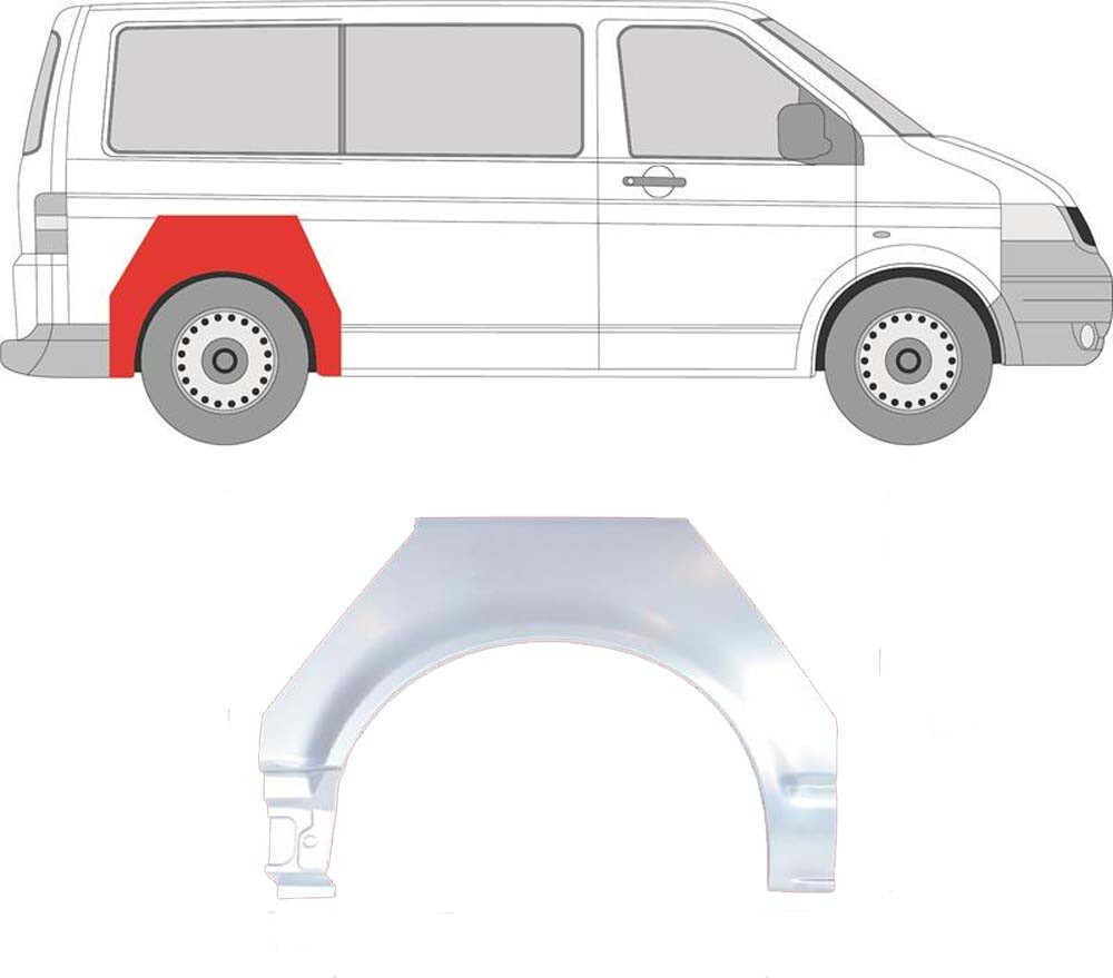 V.W TRANSPORTER T5 2003 - 2015 REAR WHEEL ARCH REPAIR PANEL R/H BRAND ...