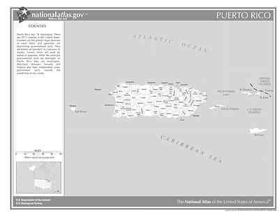 Puerto Rico Counties Laminated Wall Map | eBay