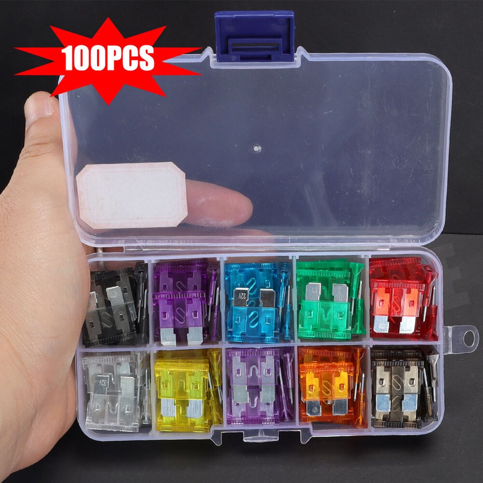 100pcs Car Automotive Medium Standard Fuses Auto Blade Fuse Assortment ...