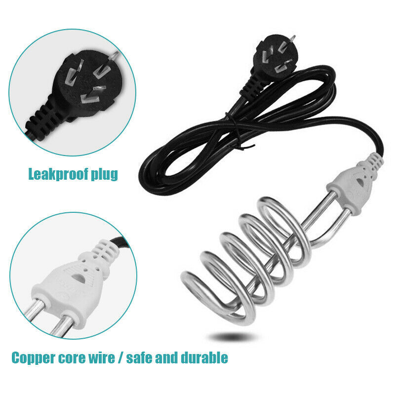 2200 W Immersion Bucket Water Heater Electric Heating Element Portable ...