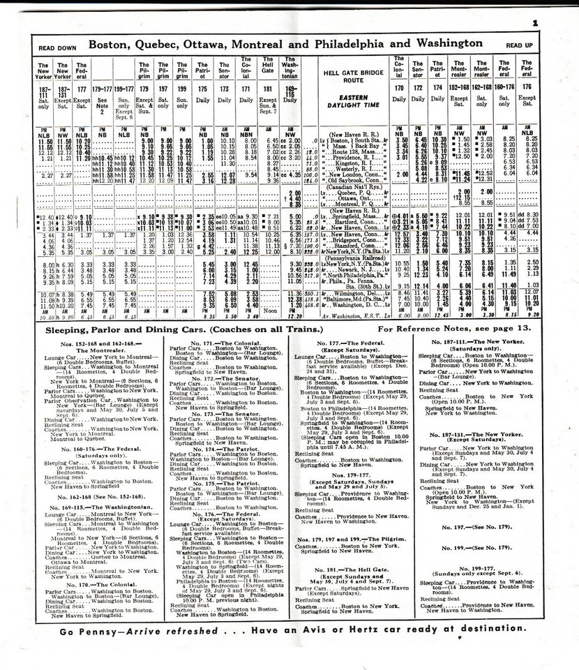 PENNSYLVANIA RAILROAD TIMETABLE 4/26/1964 NEW YORK Philadelphia ...