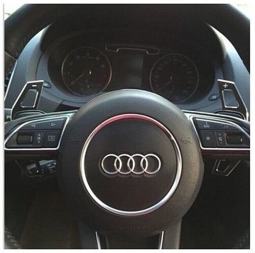 New Alu Silver Paddle Flap Gear Shift Extensions For Audi Steering ...