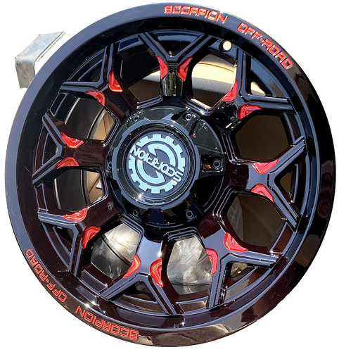 17” Gloss Black Red Scorpion Defender Wheels fits Ford F150 Raptor ...