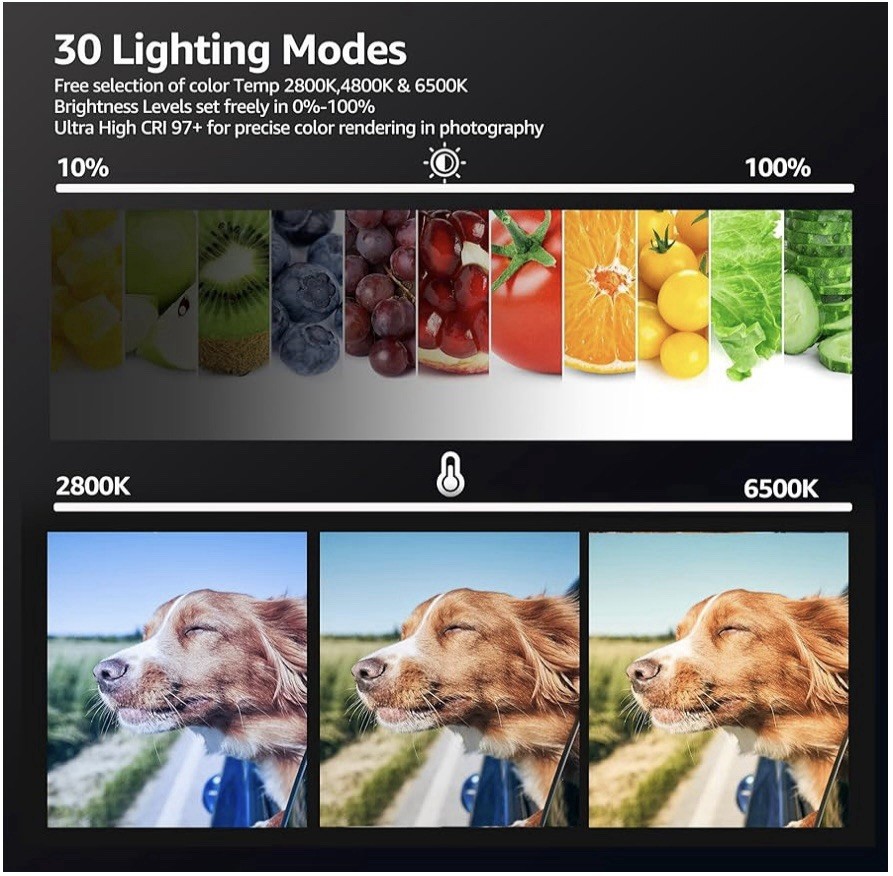 2 Pack LED Photography Lighting Kit 15W BiColor Video Light 6500K ...