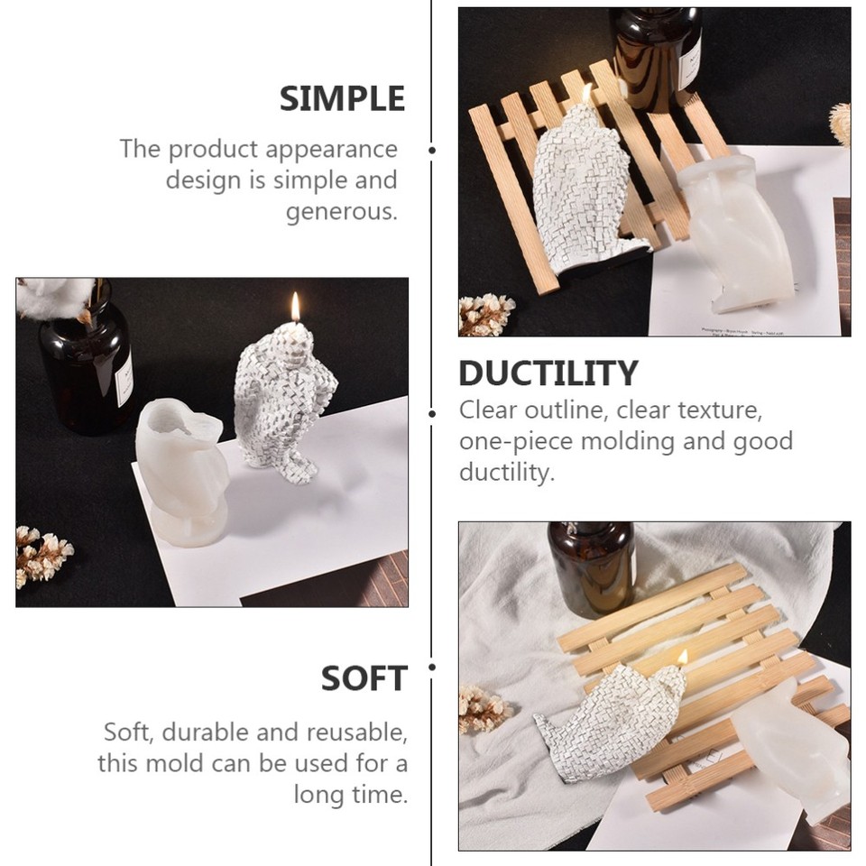 3 pcs Thinker Mold Portraits Candles Silicone Mold Creative DIY Plaster ...