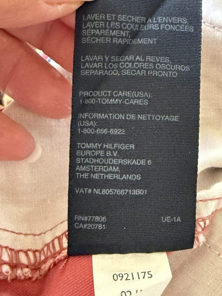 Tommy Hilfiger Mens 36” x 10” Golf Flat Front Shorts Chino Style Red ...