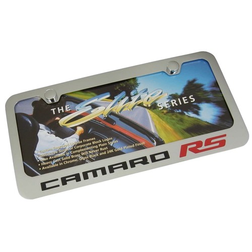 Camaro RS Chrome Metal License Plate Frame, Engraved Logo, Lifetime ...