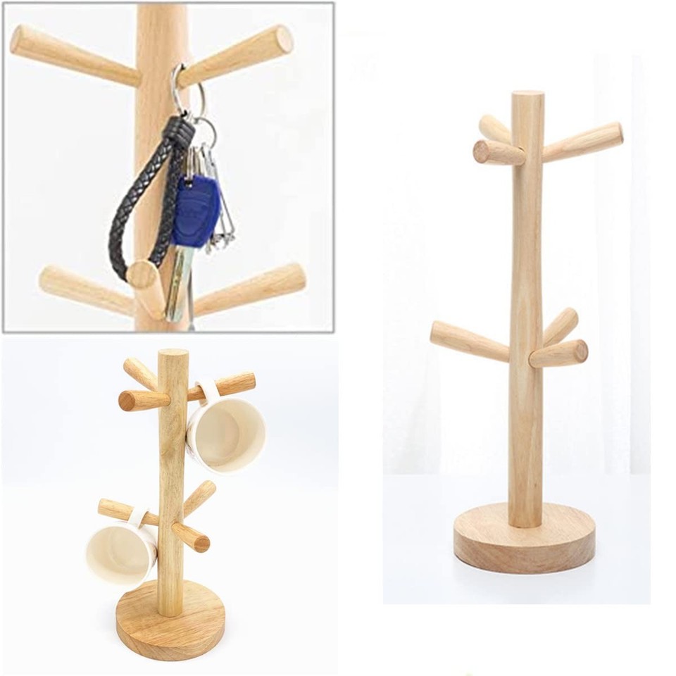 Mug Holder Tree, Bamboo Mug Tree Stand, Countertop Mug Tree, Coffee Cup ...