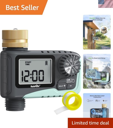 Programmable Outdoor Sprinkler Timer with Rain Delay - Durable Metal ...