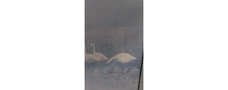 Amish Family With Geese & Buggy, Steve Polomchak 24.5" x 21" Framed ...