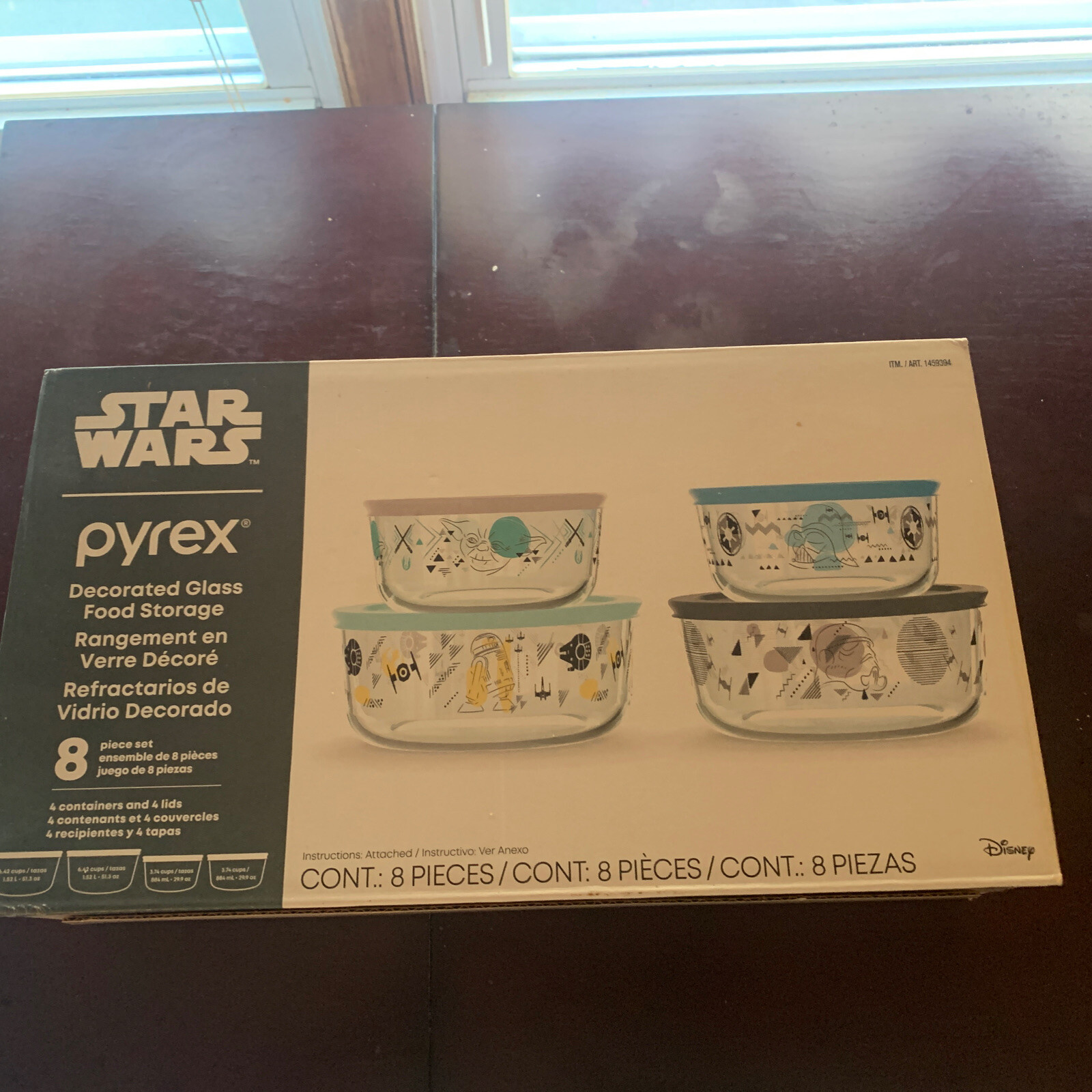NEW Pyrex Star Wars Yoda Vader R2D2 8 Piece Glass Food Storage Bowl Lid ...