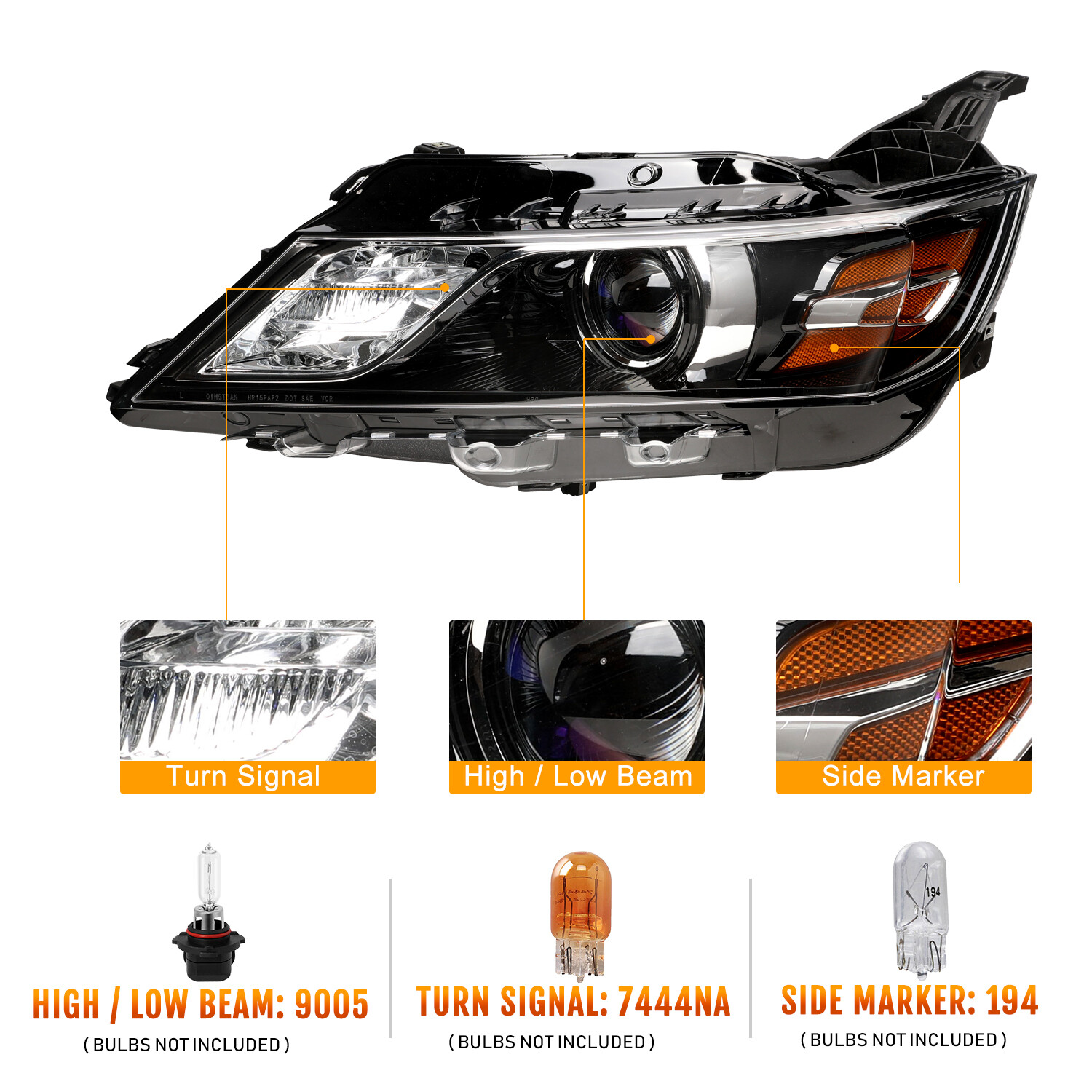 Headlights For 2014-2020 Chevy Chevrolet Impala Halogen Projector ...